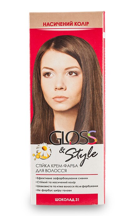 Крем-фарба для волосся стійка Gloss&Style 31 шоколад 130 мл | Watsons