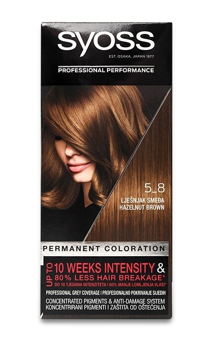 Крем-фарба для волосся стійка Syoss Permanent Coloration відтінок 5_8 лісовий горіх коричневий 1 ...