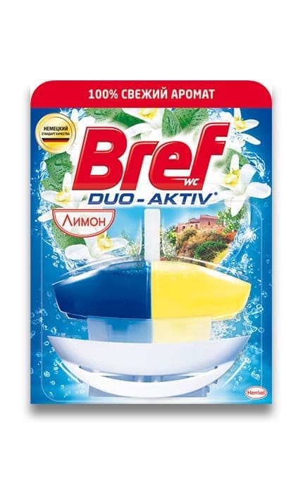 Блок гигиенический для унитаза Bref Duo-Aktiv Лимон 50 мл | Watsons