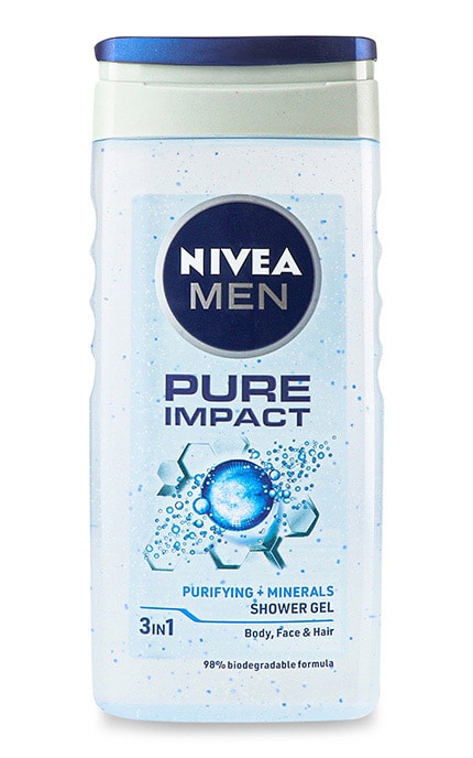 Гель для душа Nivea Men Pure Impact 3в1 250 мл | Watsons